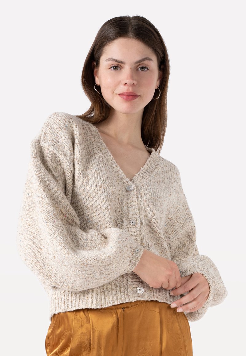 Another-Label CHARLOTTE - Strickjacke - egg white melee/beige - Zalando.de