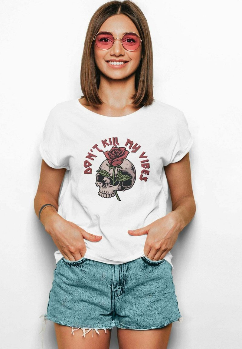 SUPA HYPE DONT KILL MY VIBES DAMEN - T-Shirt print - white/weiß ...