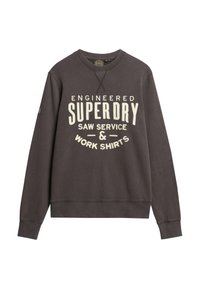 Superdry WORKWEAR APPLIQUE - Sweatshirt - carbon black/schwarz meliert ...
