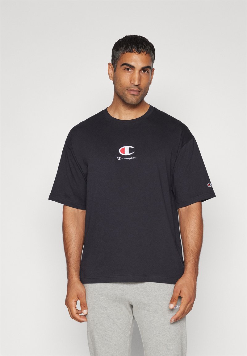 Champion ICONS CREWNECK LOGO - Print T-shirt - black - Zalando.ie