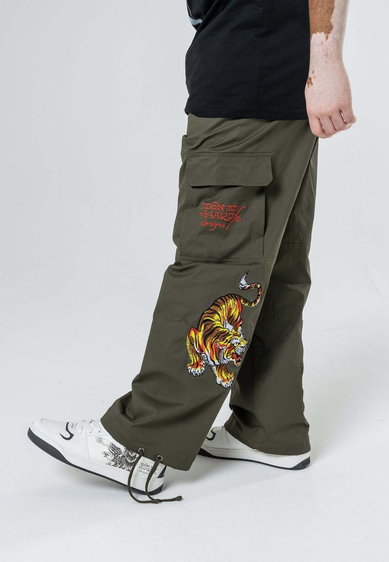 Ed Hardy DOUBLE TIGER - Cargohose - dusty olive/oliv - Zalando.at