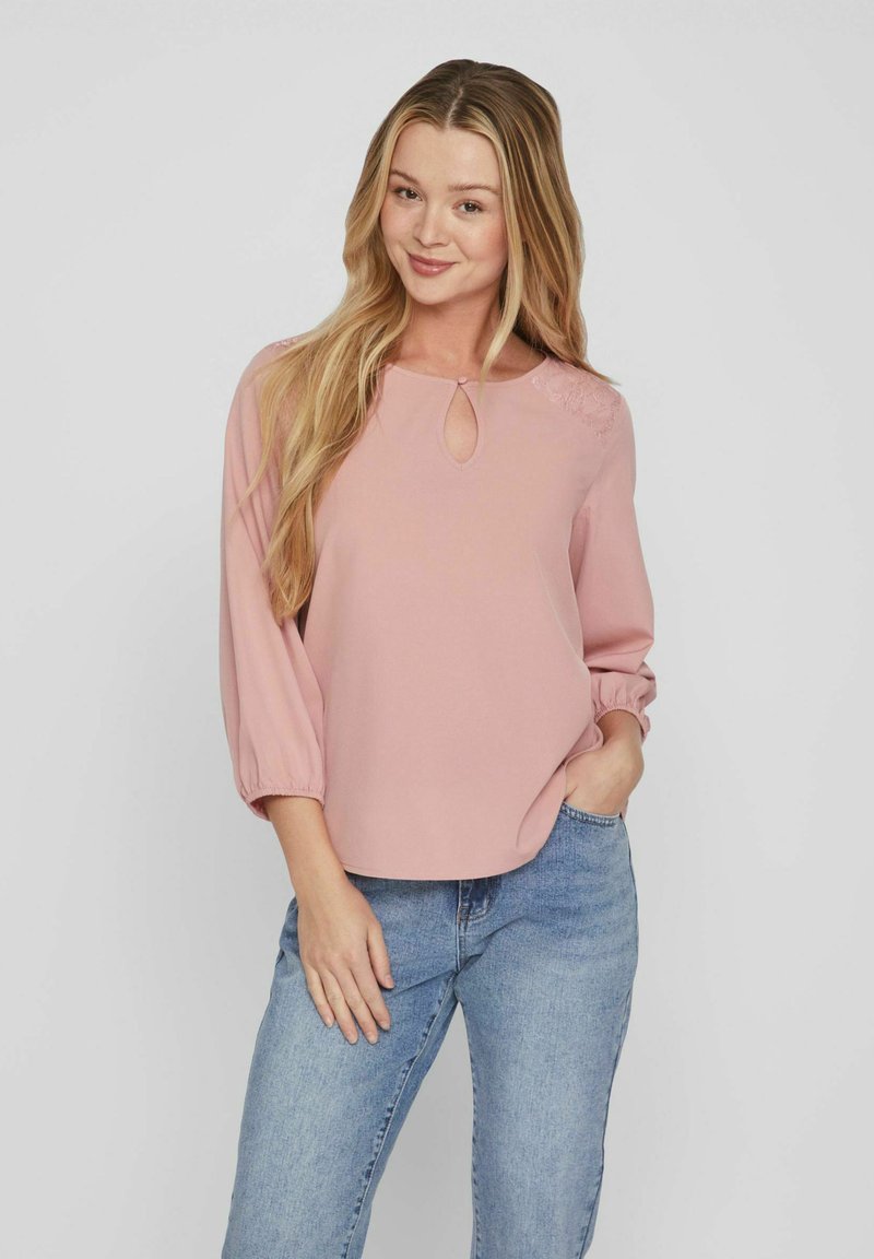 VILA MIT 3/4 ÄRMELN DETAILREICHES - Bluse - old rose/rosa - Zalando.de