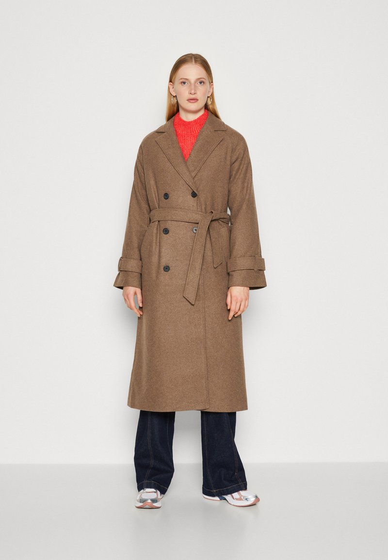 Object Tall OBJKEILY COAT TALL - Klasszikus kabát - fossil/melange ...