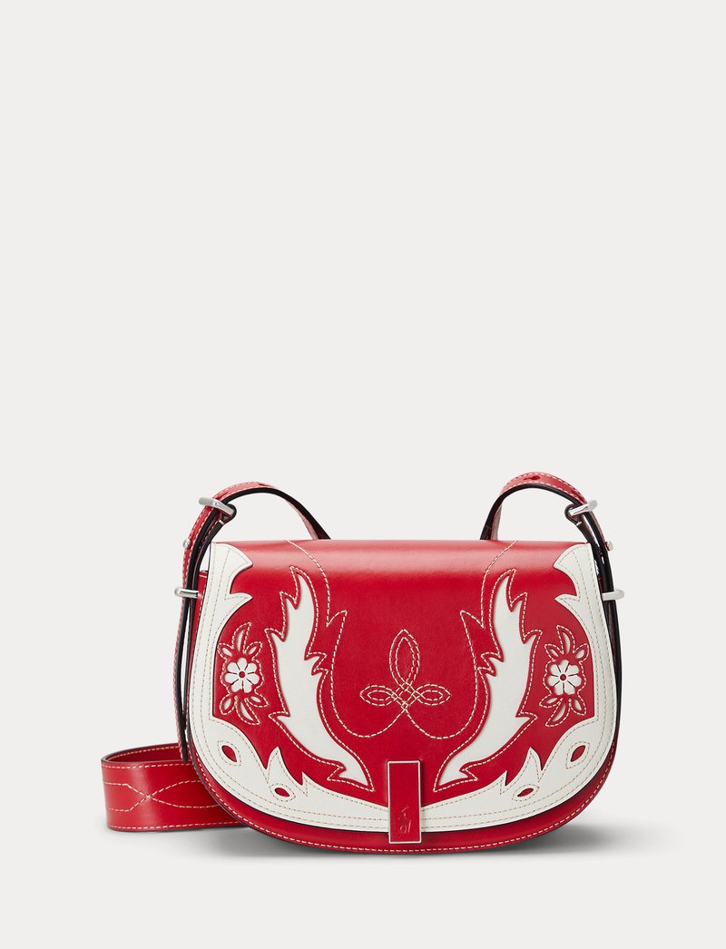 Polo Ralph Lauren SADDLE CROSSBODY MEDIUM - Cross body bag - red multi ...