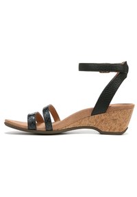 VIONIC ANKLE STRAPS ORLANDA - Sandalen met sleehak - black pearl snake ...