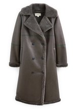 Next ROCHELLE FAUX SHEARLING COAT - Wintermantel - charcoal grey/grau ...
