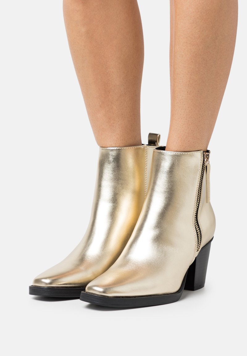 Even&Odd Cowboy/biker ankle boot - gold/gold-coloured - Zalando.ie