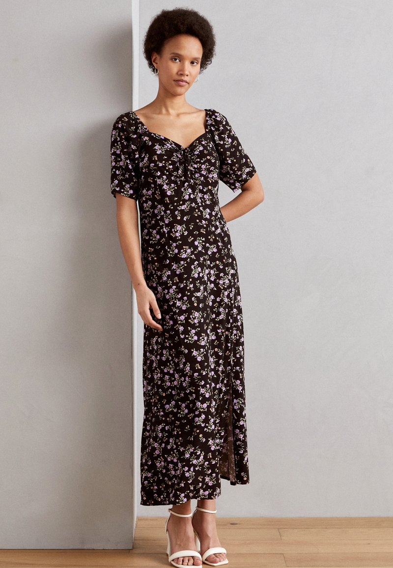 Lindex DRESS BLOOM - Robe longue - black/noir - ZALANDO.BE