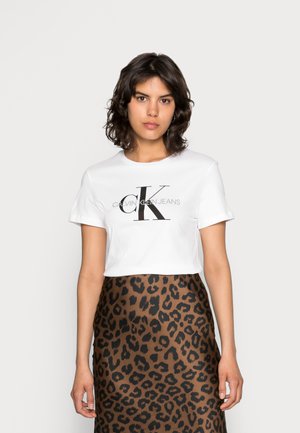 Calvin Klein Jeans ARCHIVAL MONOLOGO CROPPED TEE - T-Shirt print - bright white/weiß - Zalando.ch