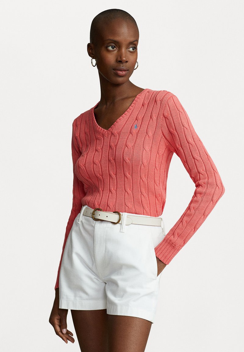 Polo Ralph Lauren KIMBERLY LONG SLEEVE - Jumper - ruby coral/light red ...
