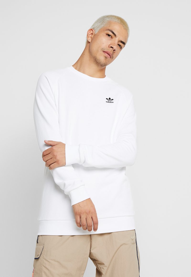 adidas Originals ESSENTIAL CREW - Sweatshirt - white/black/vit - Zalando.se