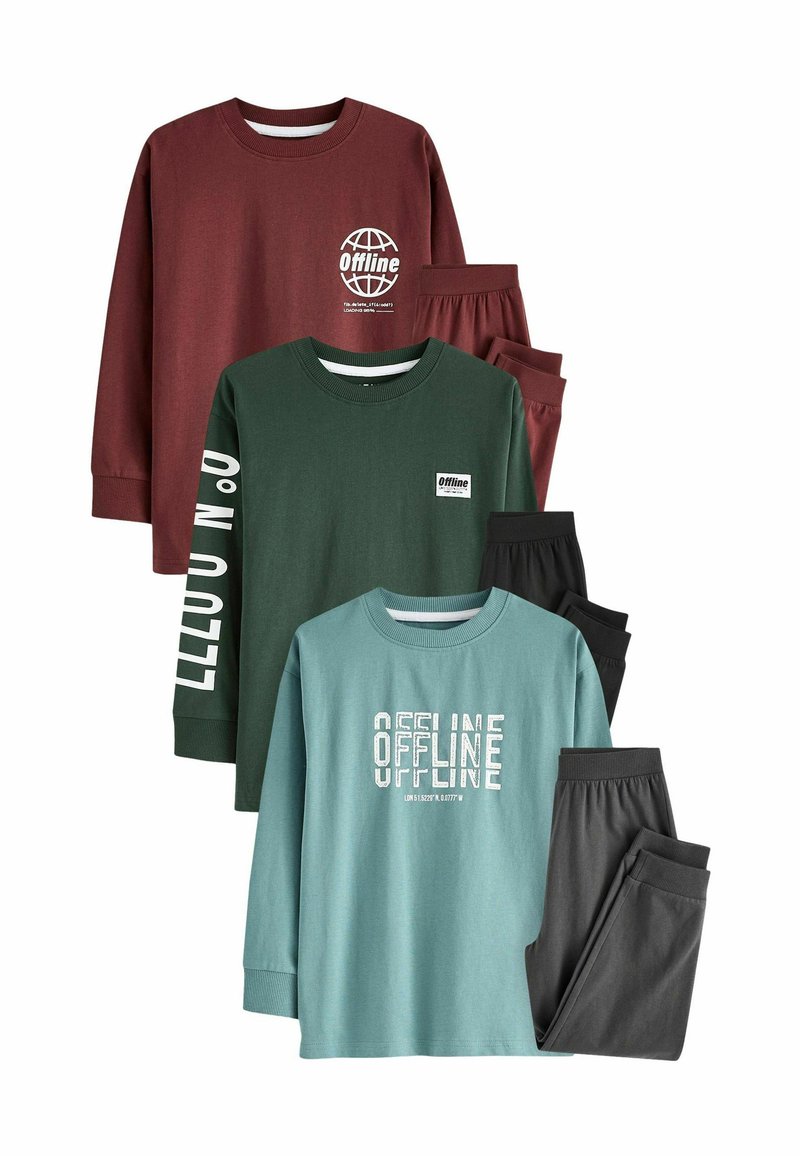 Next 3 PACK - REGULAR FIT SET - Nattøj sæt - blue grey text/blå ...