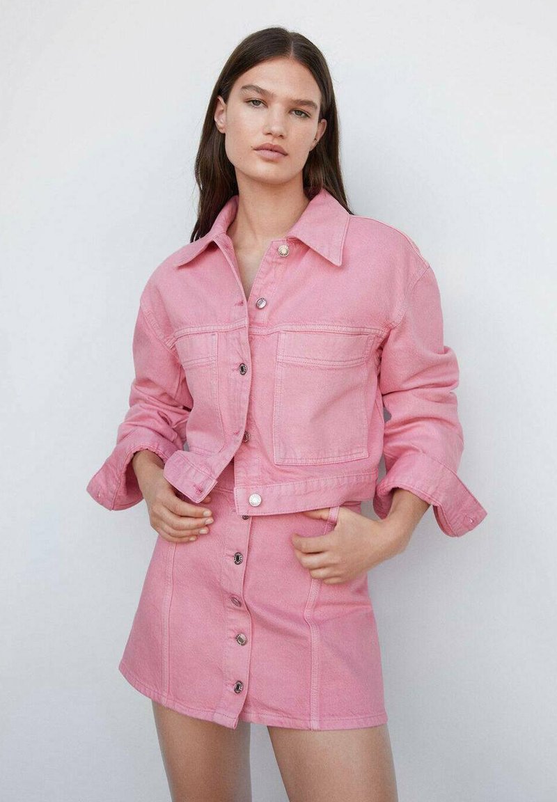 Mango GISELLE - Denim jacket - bubblegum pink/neon pink - Zalando.ie