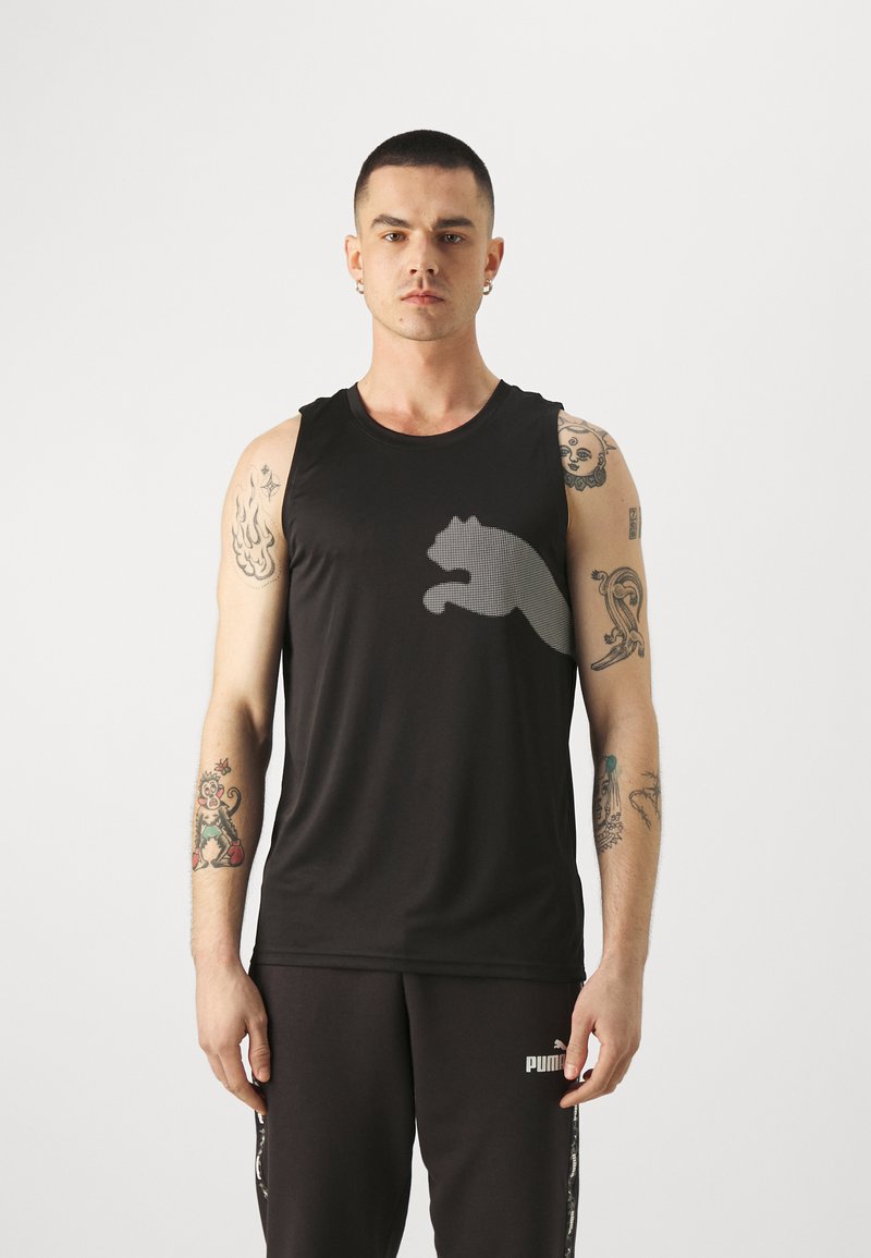 Puma TRAIN ALL DAY BIG CAT TANK - Viršus - puma black/juoda - Zalando.lt