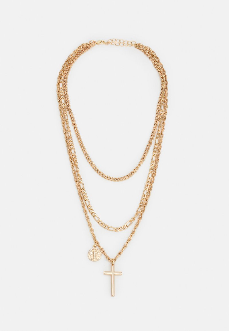 Urban Classics MINI COIN CROSS NECKLACE UNISEX - Ketting - gold ...