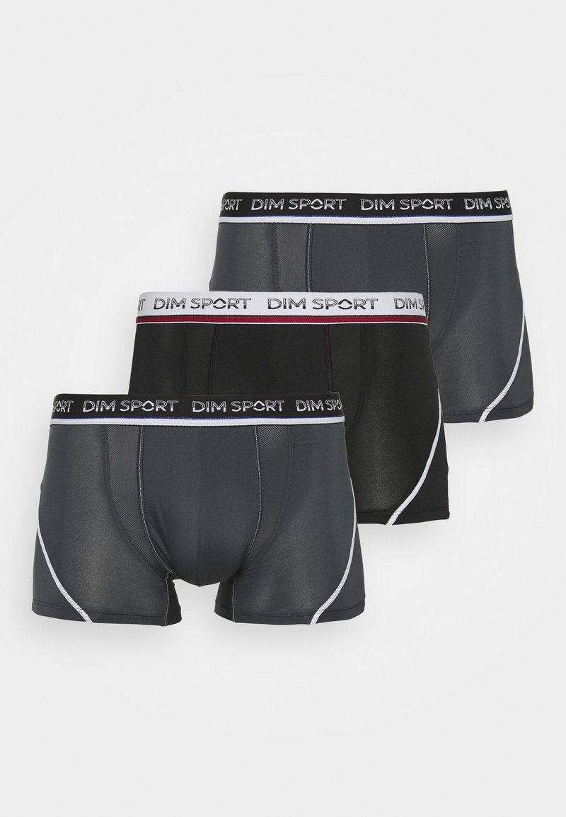 DIM SPORT BOXER 3 PACK - Shorty - black/grey/black/noir - ZALANDO.FR
