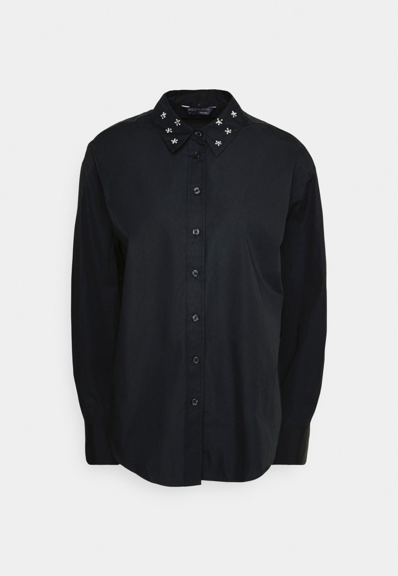 Marks And Spencer Collar Button Down Blouse Black Zalandode