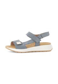 Gabor Wedge sandals - blau/blue - Zalando
