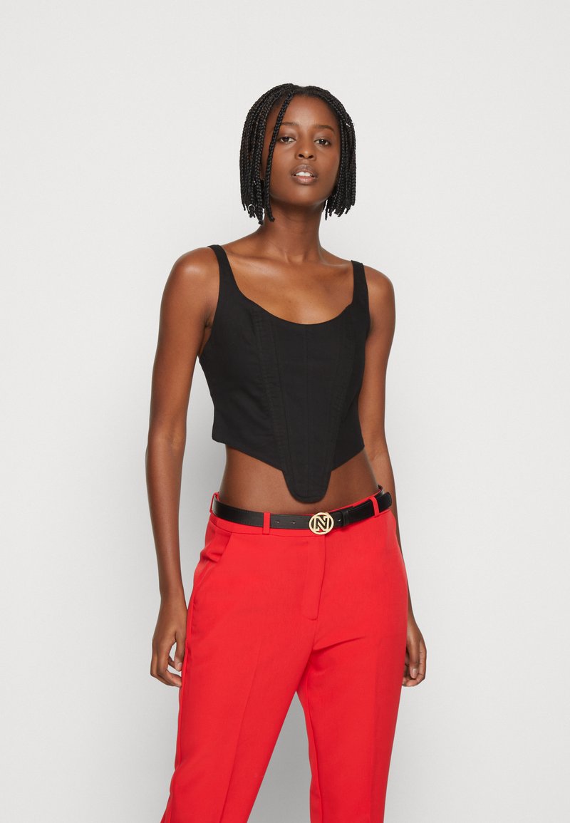 Neon & Nylon NEOLAINE CROPPED CORSET TOP - Felső - black/fekete ...