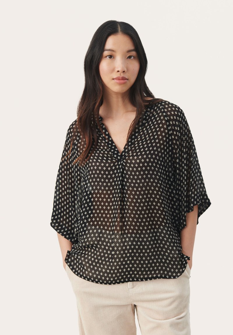 Part Two PETINASPW SH - Bluse - black mini block print/schwarz - Zalando.ch