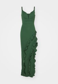 WAL G. NUELLA V NECK RUFFLE MAXI - Rochie din jerseu - bottle green ...