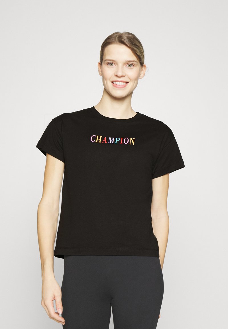 Champion CREWNECK - T-shirt print - black/zwart - Zalando.nl