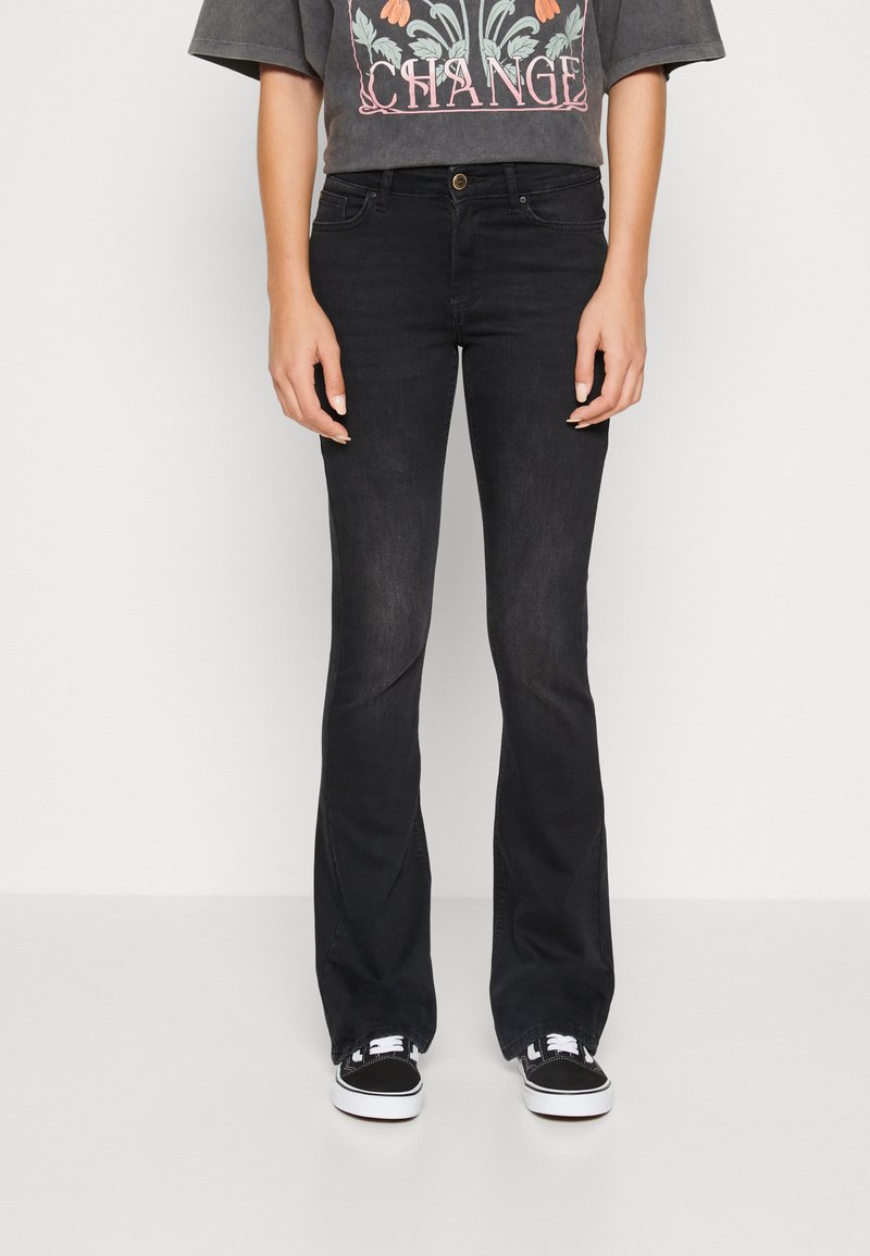 ONLY ONLBLUSH - Flared Jeans - washed black/black denim - Zalando.de