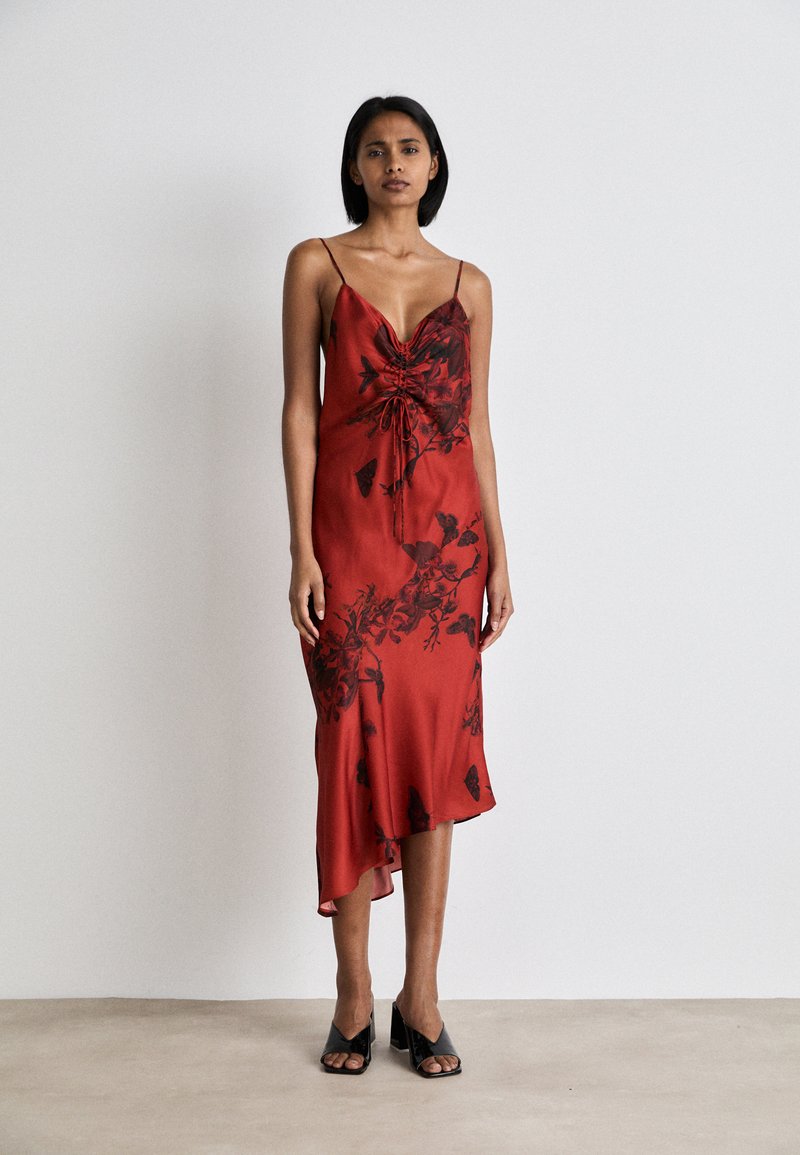 AllSaints ALEXIA SANIBEL DRESS - Cocktailkjole - rust red/rød - Zalando.no