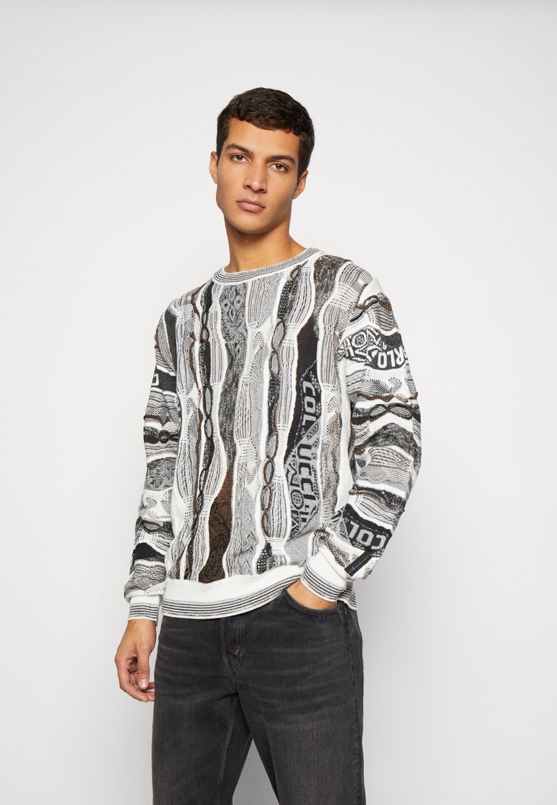 Carlo Colucci RUNDHALS UNISEX - Neule - offwhite/musta - Zalando.fi