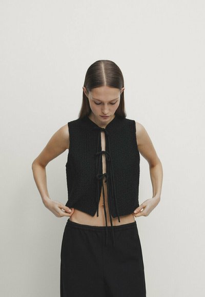 Next TEXTURED TIE UP - Weste - black/schwarz - Zalando.ch