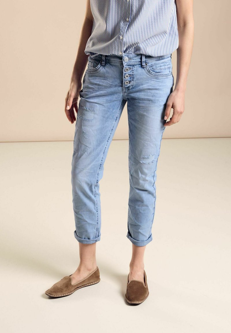 Street One IM USED LOOK - Jeans Slim Fit - blau/light-blue denim ...