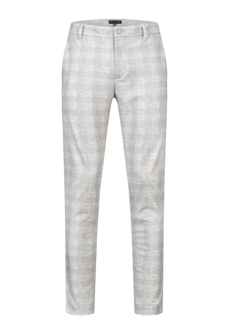 Jeff LEO - Chino - grey check/grau-meliert - Zalando