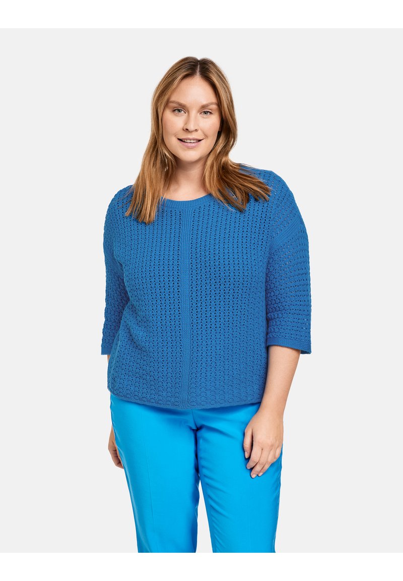 Samoon 3/4 ARM - Strickpullover - digital blue/blau - Zalando.de