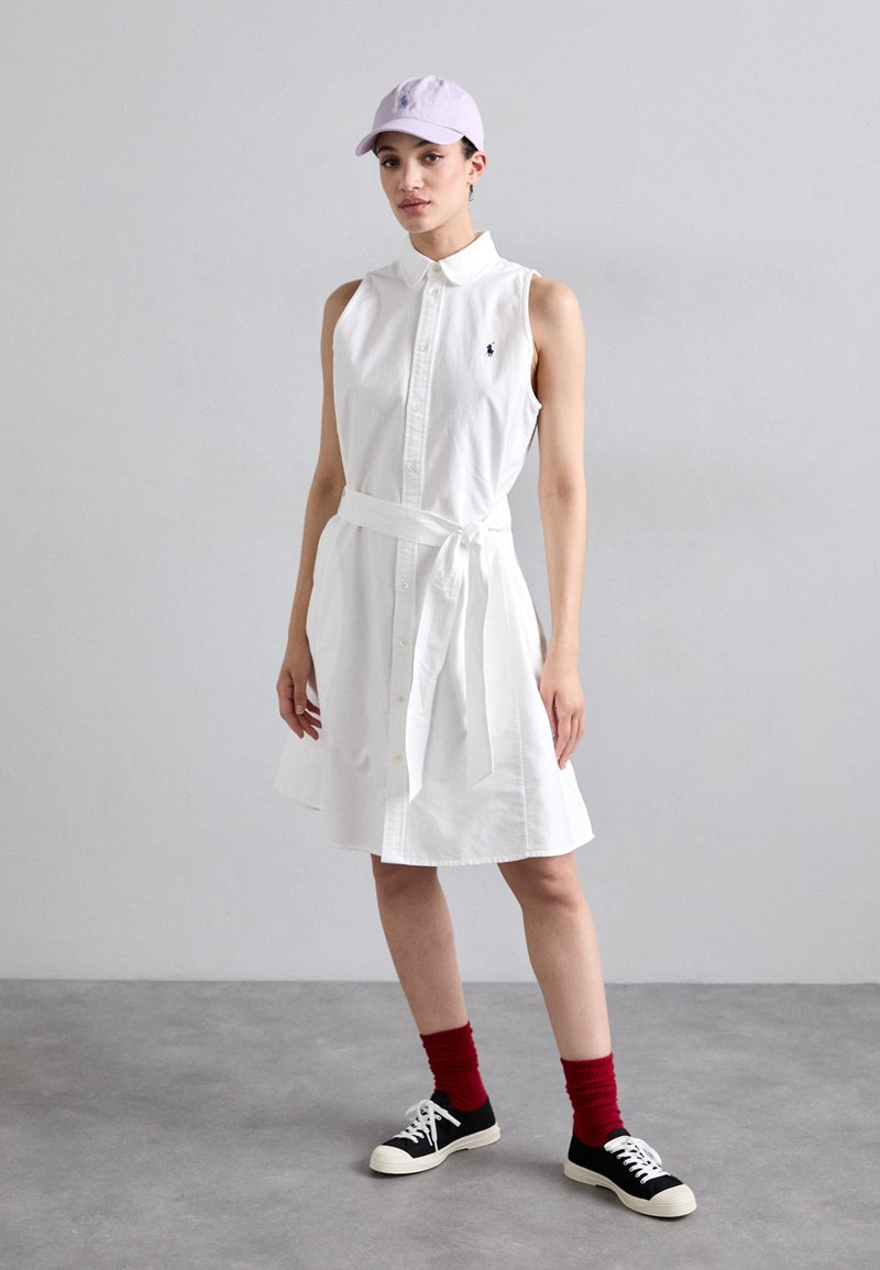 Polo Ralph Lauren BLAR LONG SLEEVE DAY DRESS - Shirt dress - white - Zalando.ie