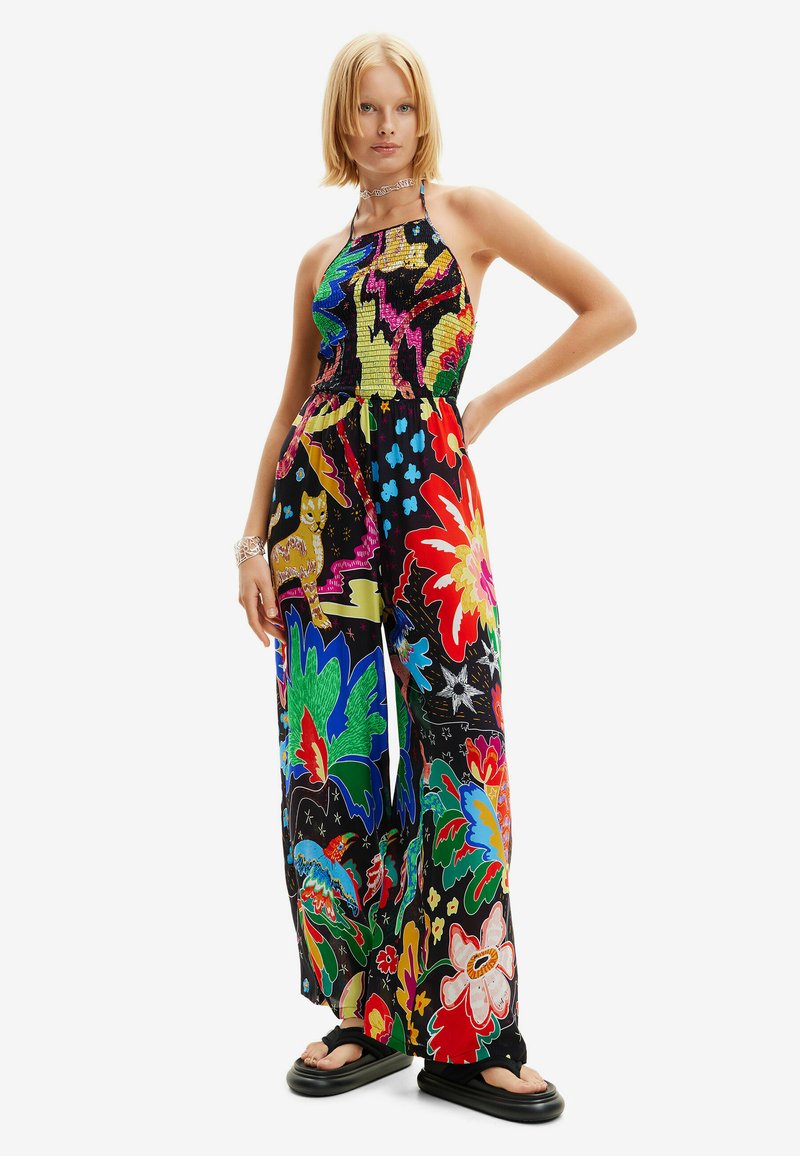 Desigual JUNGLE DESIGN HALTER NECK - Tuta jumpsuit - black/nero ...
