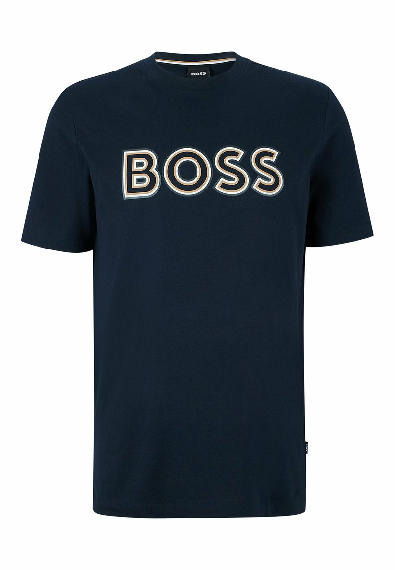 Boss Tiburt Print T Shirt Dark Blue Four Dark Blue Zalando