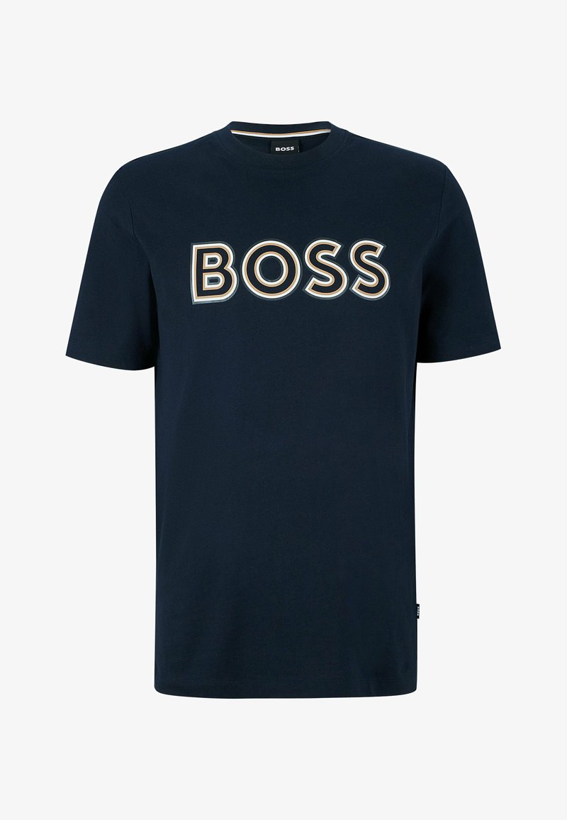 Boss Tiburt Print T Shirt Dark Blue Four Dark Blue Zalando