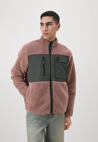 Volcom STORM STONE ZIP - Veste polaire - bordeaux brown/bordeaux ...