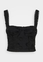 Farm Rio 3D FLOWER CORSET CROP - Top - black - Zalando.ie