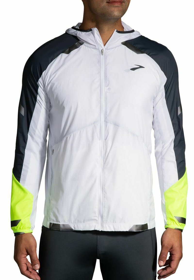 Brooks RUN VISIBLE CONVERTIBLE JACKET - Runningjack - white asphalt ...