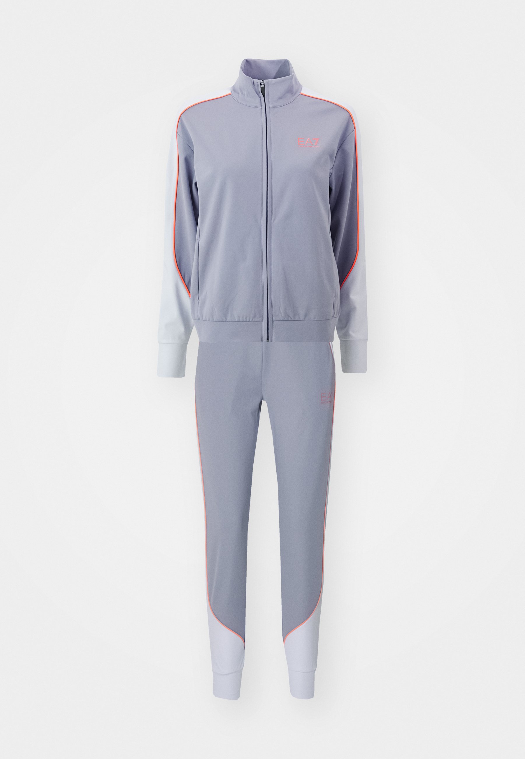 EA7 Emporio Armani TUTA SPORTIVA Survetement silver bullet white gris clair ZALANDO.FR