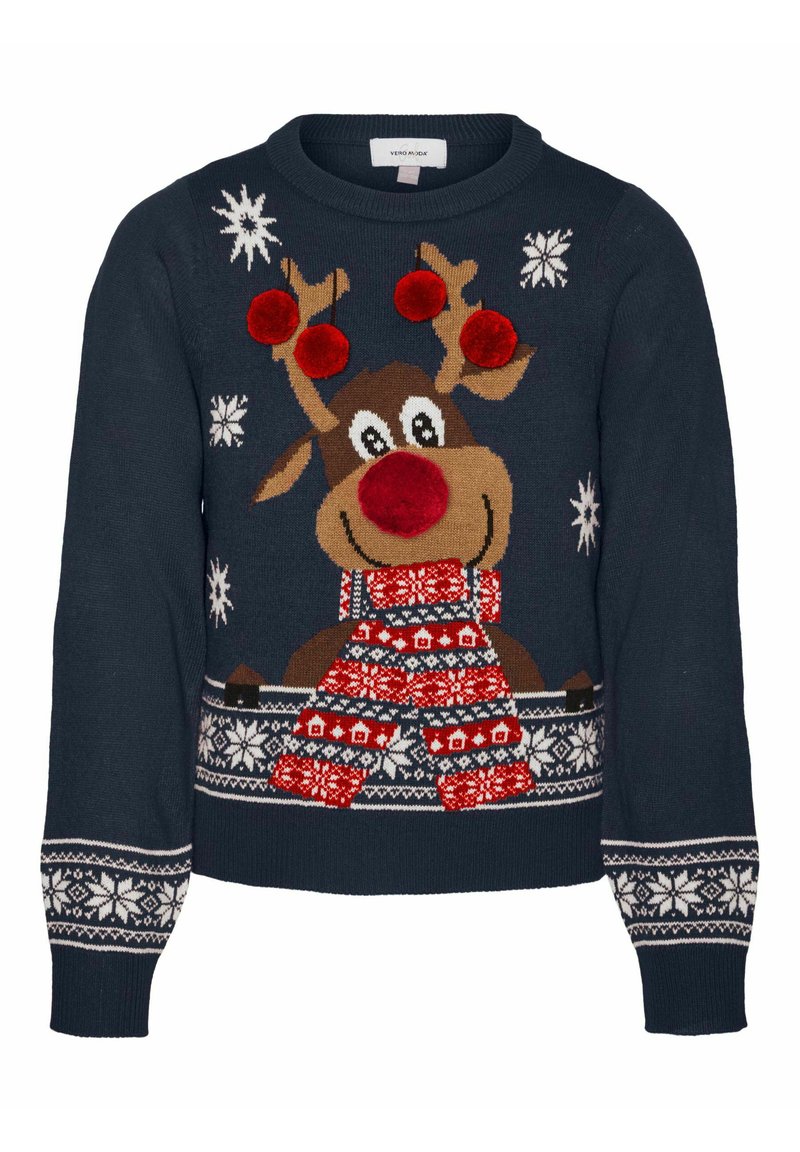 VERO MODA Girl VMNEWFROSTYDEER LS O-NCK XMAS GIRL - Strickpullover ...