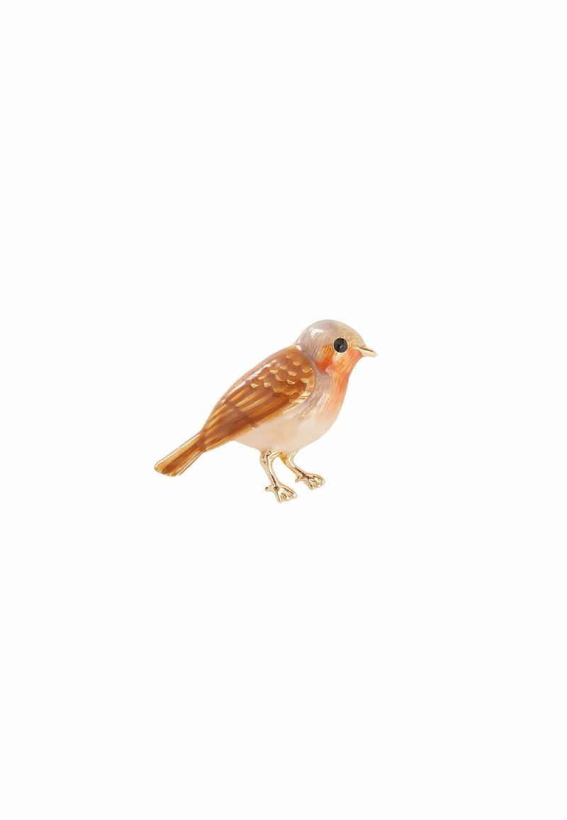 FABLE ENGLAND ENAMEL ROBIN - Spilla - goldcoloured/dorato - Zalando.it