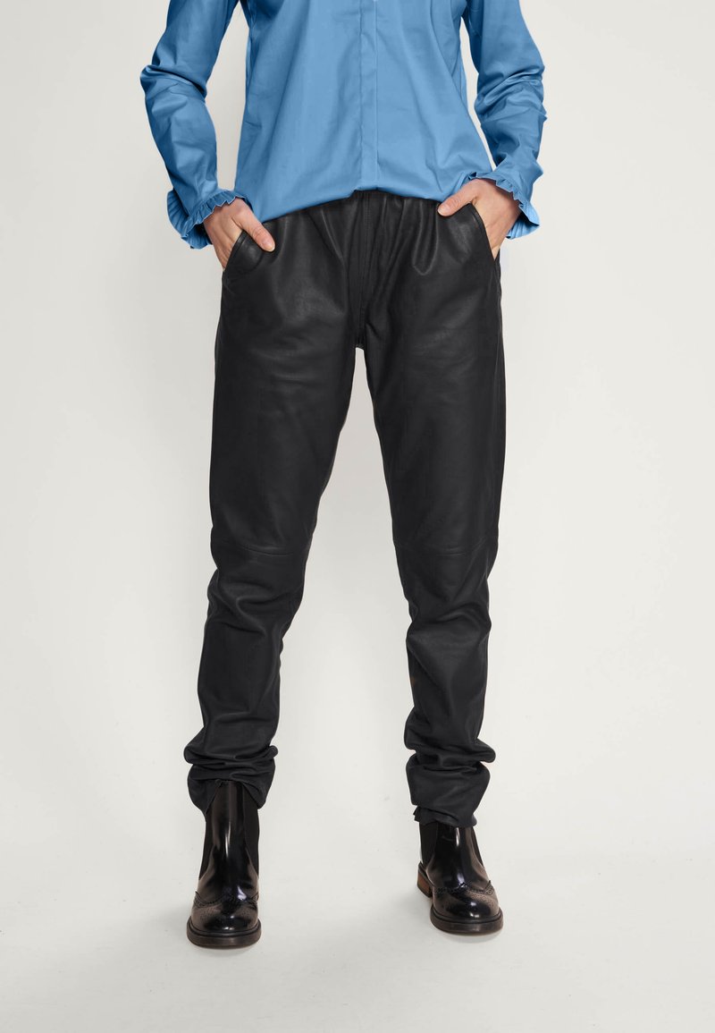 Mos Mosh ZABEL LONG PANT - Lederhose - black/schwarz - Zalando.ch