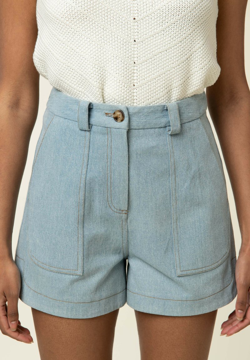 FRNCH TIFFANY - Short en jean - bleu jean/bleu clair - ZALANDO.FR