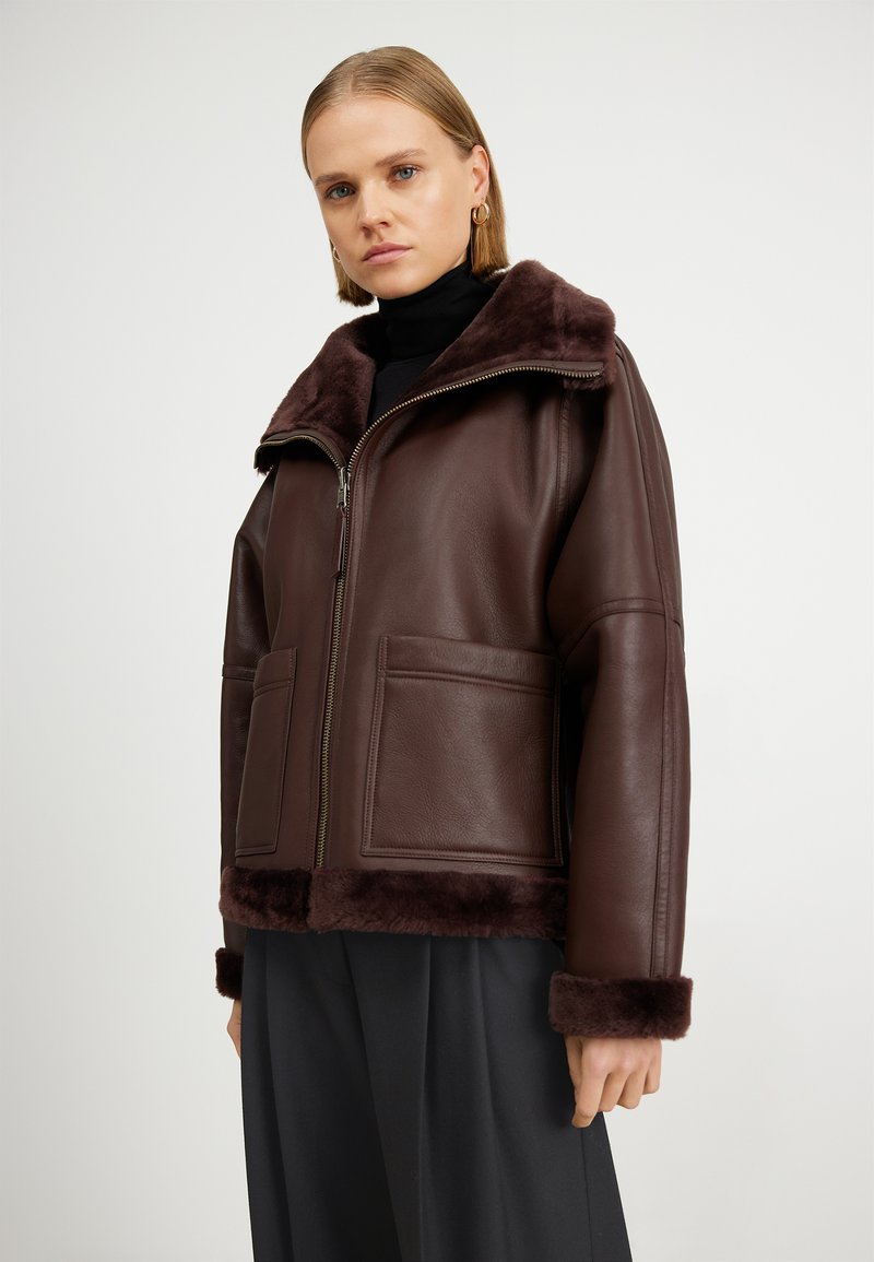 Tiger of Sweden ENELE - Leather jacket - coffee/dark brown - Zalando.ie