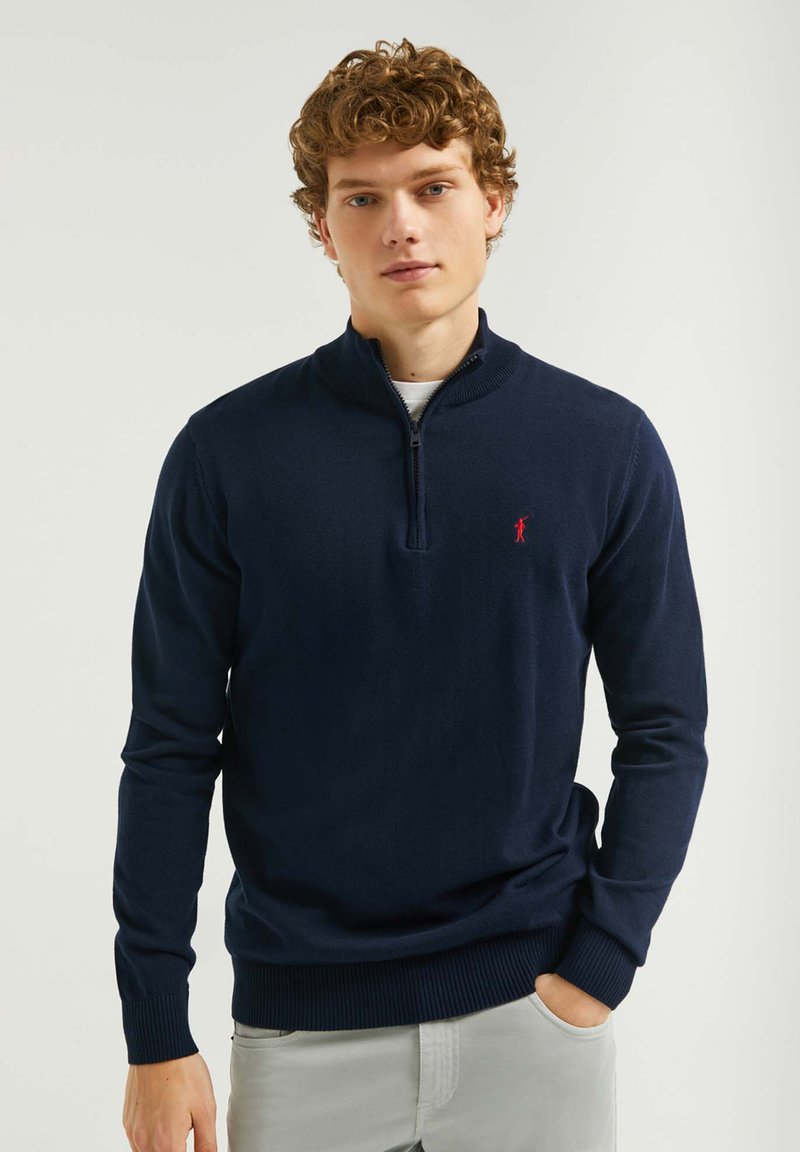 Polo Club ZIPPER NECK GG12 - Jersey de punto - dark navy/azul - Zalando.es