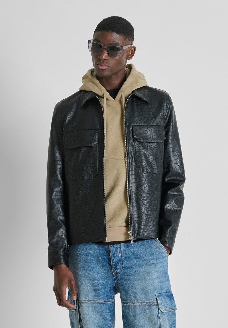 Antony Morato WITH FRONTAL ZIP - Faux leather jacket - black - Zalando