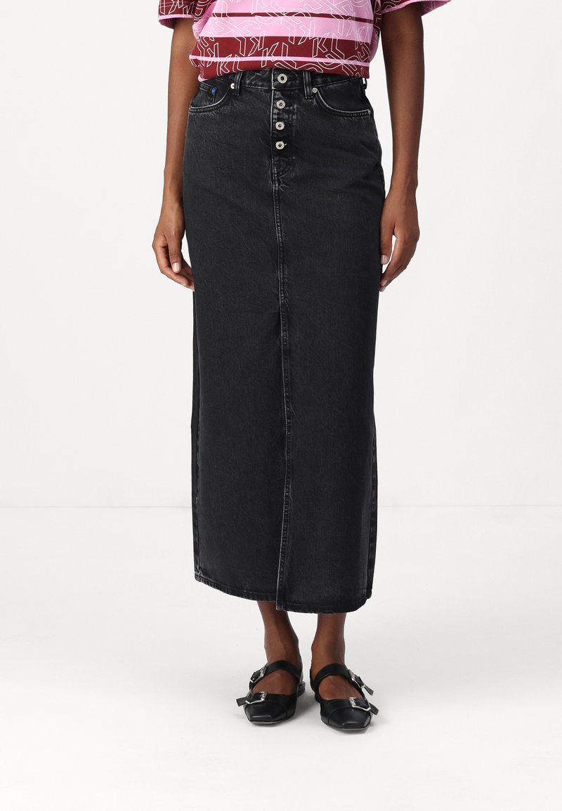Karl Lagerfeld Jeans SHANK - Długa spódnica/czarny - Zalando.pl
