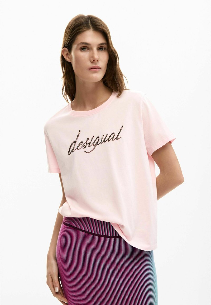 Desigual LOGO - Tricou cu imprimeu - pink/roz - Zalando.ro